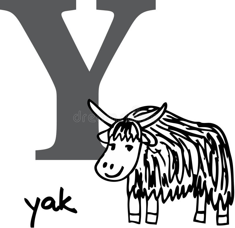 Animal alphabet Y (yak) stock vector. Illustration of colored - 7607990