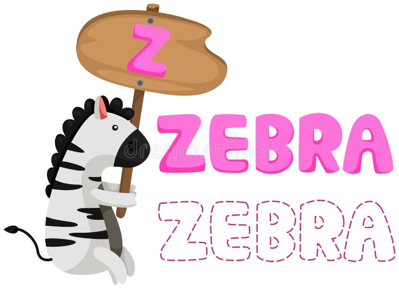 Alphabet Z for zebra stock vector. Illustration of character - 34111319