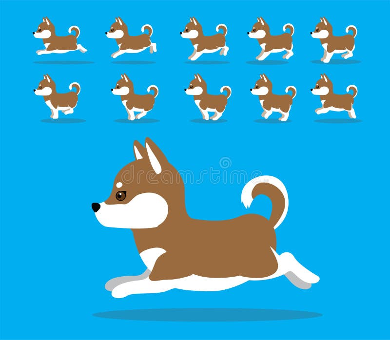 Animal Animation Sequence Dog Alaskan Malamute Cartoon Vector Brown ...