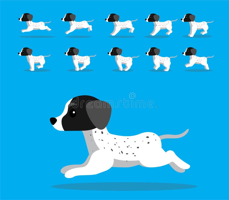 Animal Animation Sequence Dog Braque Cartoon Vector Stock Vector ...