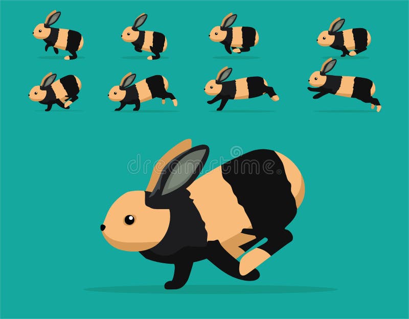 Animal Animation Sequence Rabbit Harlequin Cartoon Vector Stock Vector ...