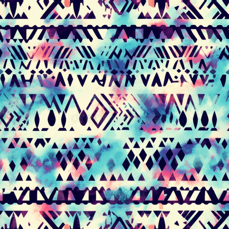 Animal Aztec Mix - Seamless Print Stock Illustration - Illustration of ...