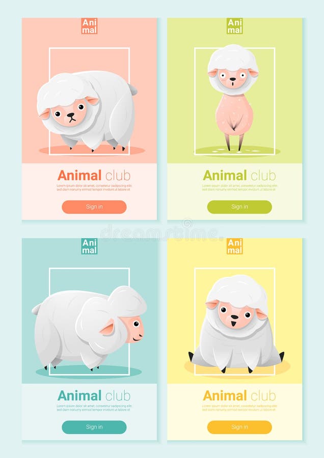 Animal Banner with Sheep for Web Design Stock Vector - Illustration of ...