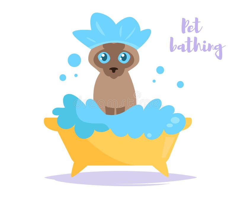 Animal Bath Vector. Cartoon. Isolated Art on White Background. Flat ...