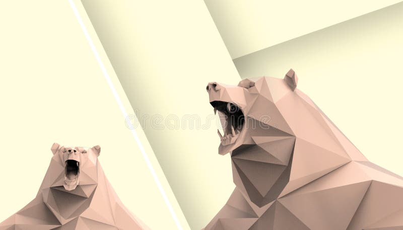 Animal Bear Low Poly Yellow Geometric Triangle Creative Ideas Concept ...