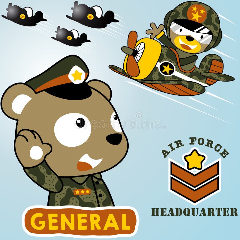 Animal Bears the Air Force Troops Stock Vector - Illustration of ...