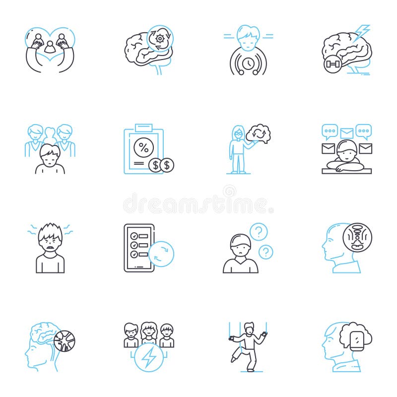 Animal Behavior Linear Icons Set. Instinct, Aggression, Communication ...