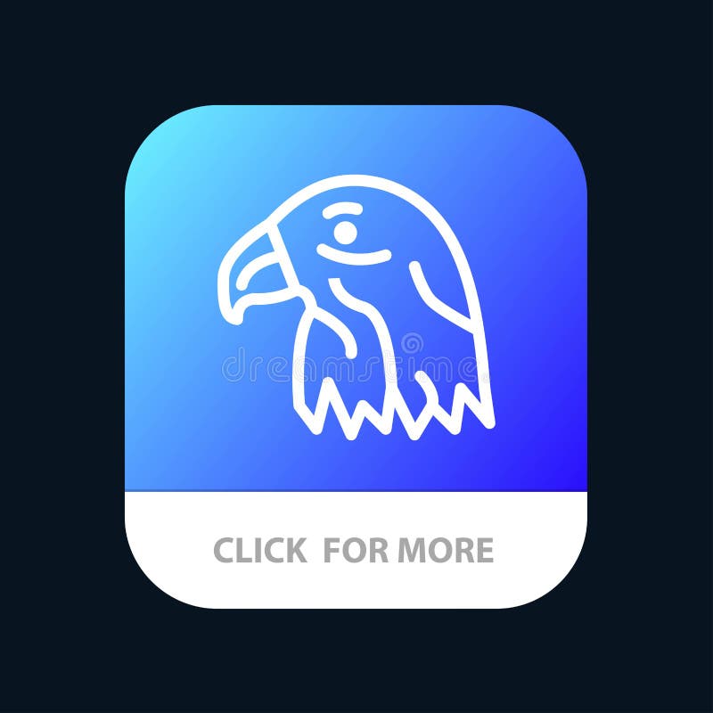 Animal, Bird, Eagle, Usa Mobile App Button. Android and IOS Line ...
