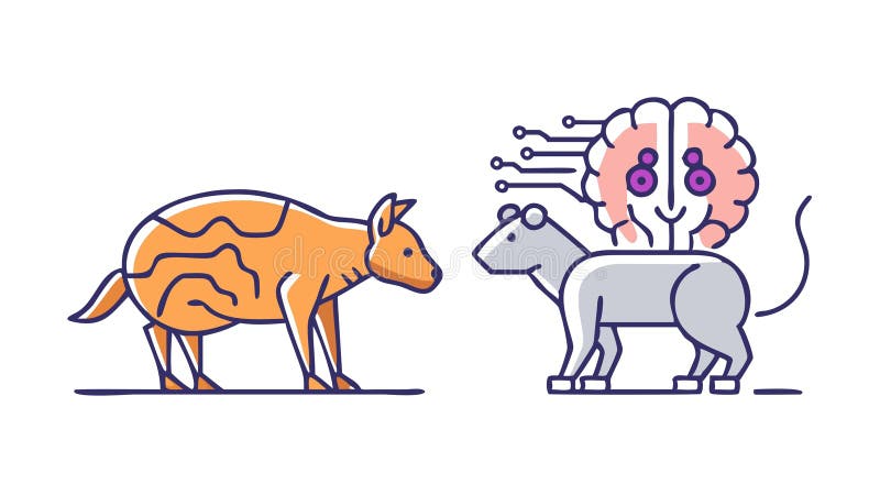 Animal Brain Connection Icon, Vector Design Generative AI Stock Vector ...