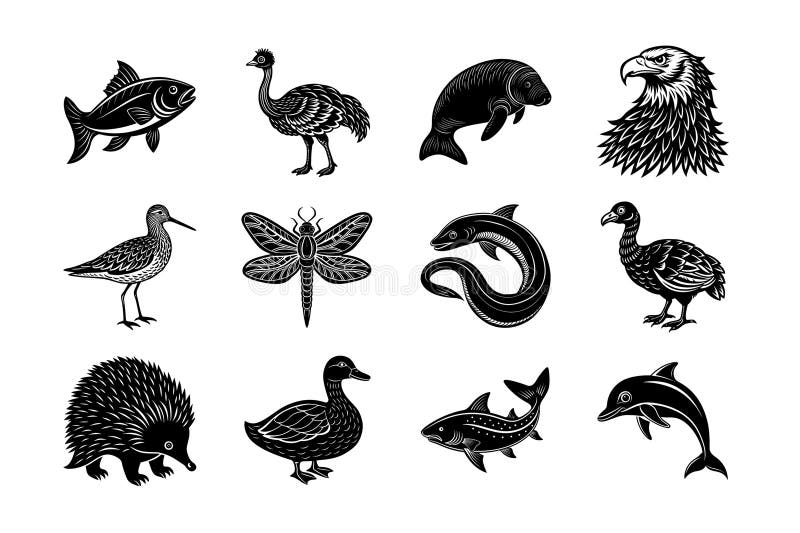 Animal Bundle Vector Art Illustration Stock Illustration - Illustration ...