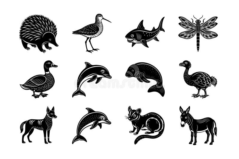 Animal Bundle Vector Art Illustration Stock Vector - Illustration of ...