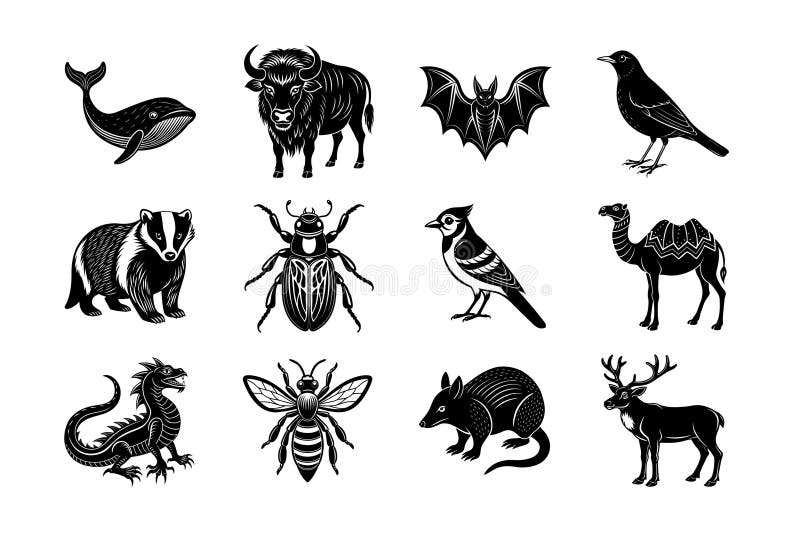 Animal Bundle Vector Art Illustration Stock Vector - Illustration of ...