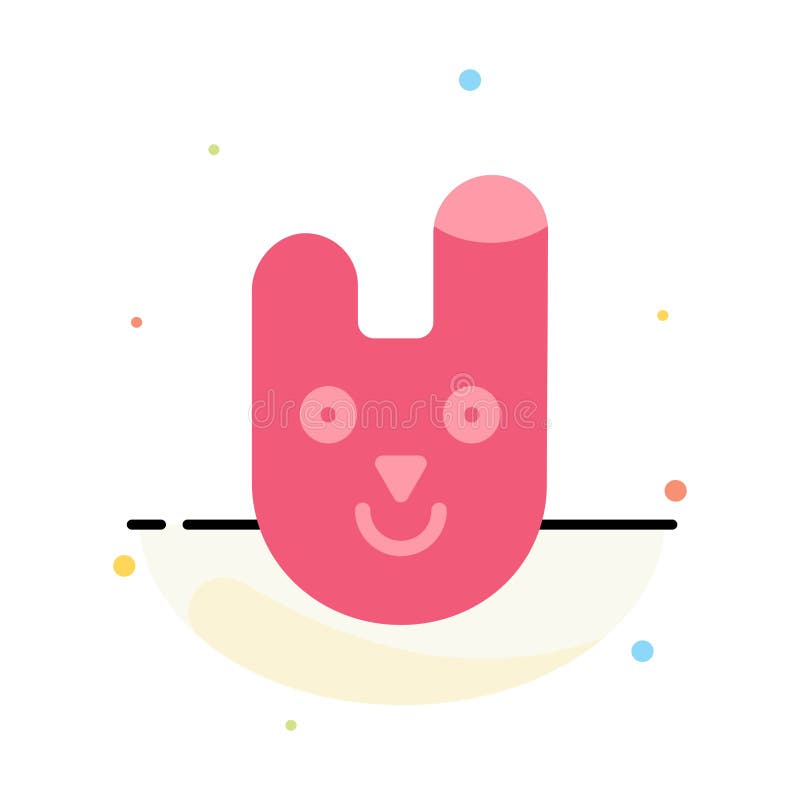 Animal, Bunny, Face, Rabbit Abstract Flat Color Icon Template Stock ...