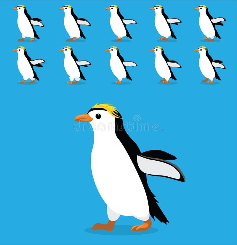 Animal Animation Sequence Royal Penguin Cartoon Vector Stock Vector ...