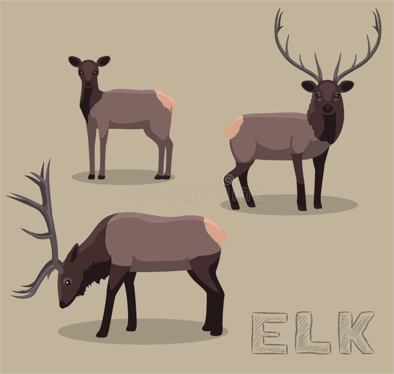 Deer Elk Cartoon Vector Illustration Stock Vector - Illustration of ...