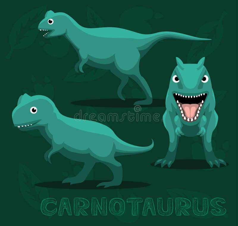 Dinosaur Carnotaurus Cartoon Vector Illustration Stock Vector ...