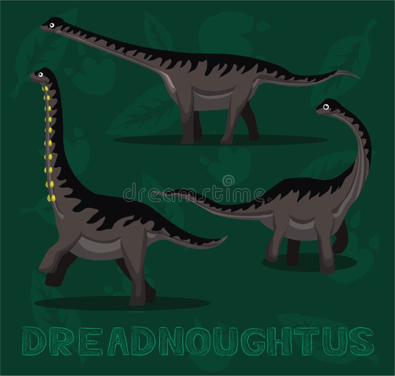 Dinosaur Dreadnoughtus Cartoon Vector Illustration Stock Illustration ...