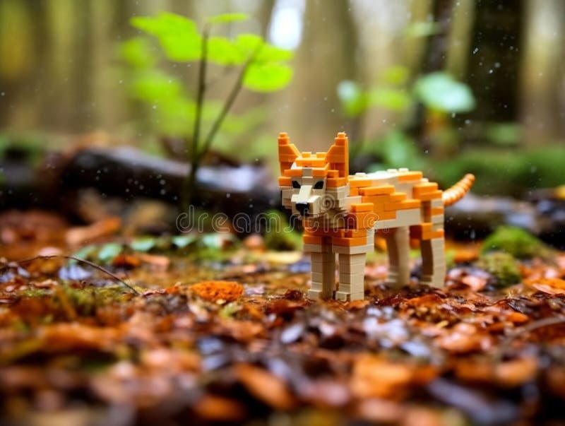 Animal Characters Built Using Plastic Blocks and Placed in Nature ...