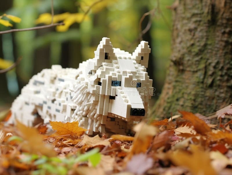 Animal Characters Built Using Plastic Blocks and Placed in Nature ...
