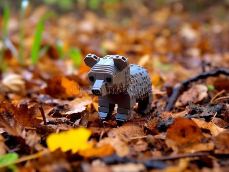 Animal Characters Built Using Plastic Blocks and Placed in Nature ...