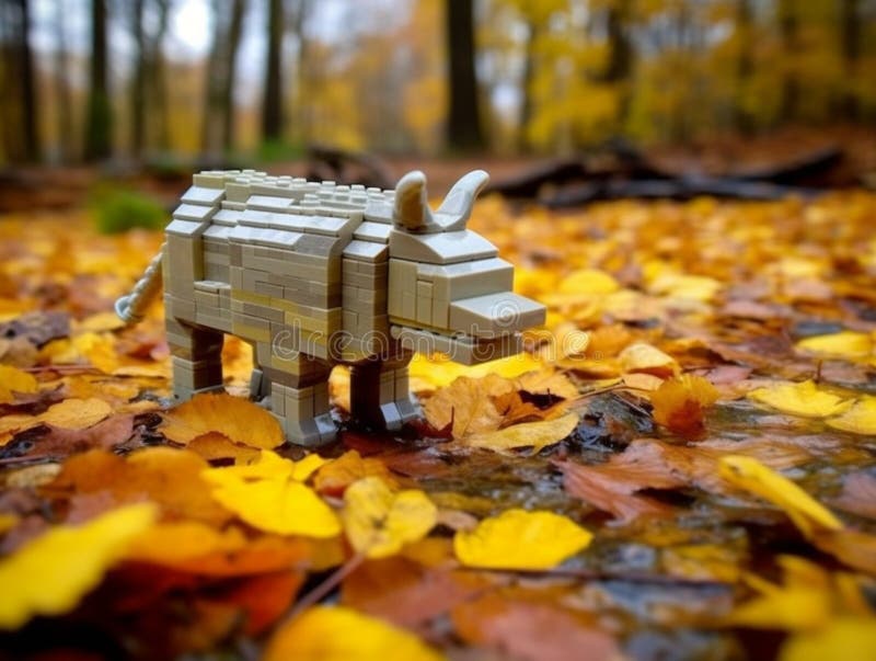 Animal Characters Built Using Plastic Blocks and Placed in Nature ...