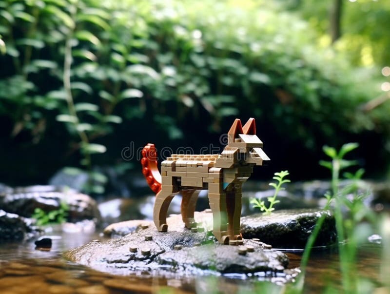 Animal Characters Built Using Plastic Blocks and Placed in Nature ...
