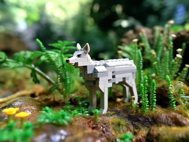 Animal Characters Built Using Plastic Blocks and Placed in Nature ...