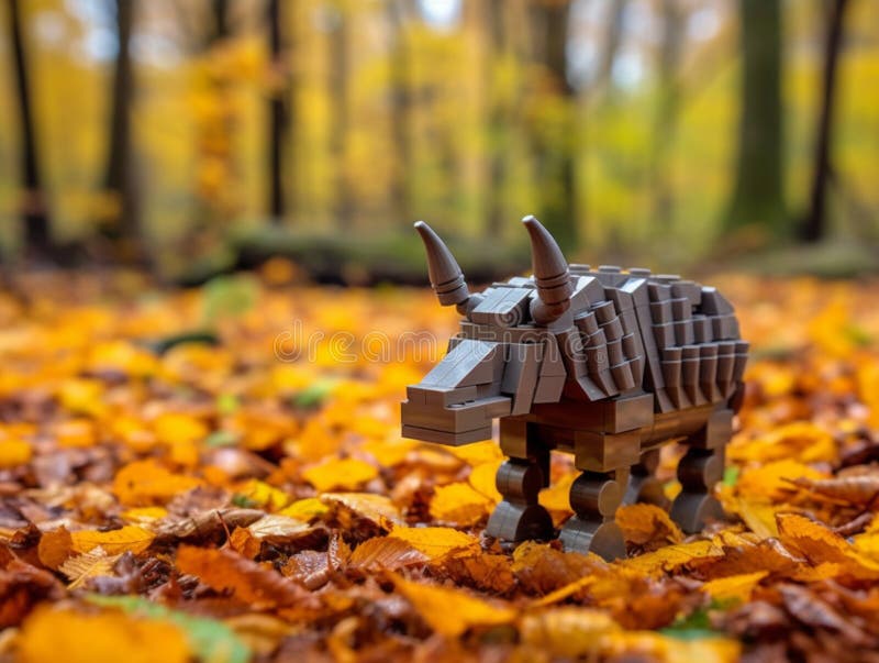 Animal Characters Built Using Plastic Blocks and Placed in Nature ...