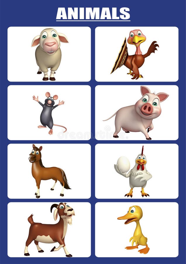Domastic animal chart stock illustration. Illustration of village ...