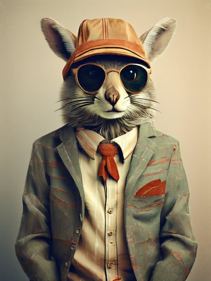 Animal in clothes stock illustration. Illustration of clothing - 316127340