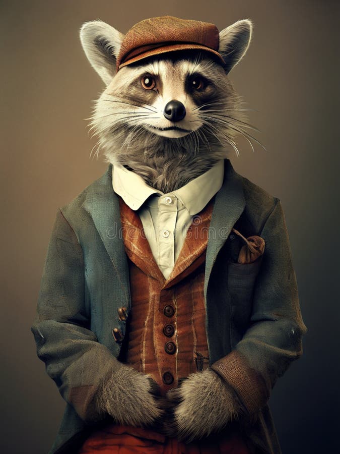 Animal in clothes stock illustration. Illustration of poster - 316127426