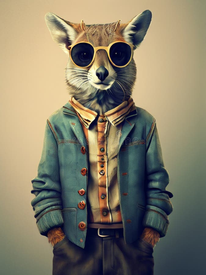 Animal in clothes stock illustration. Illustration of vintage - 316127621