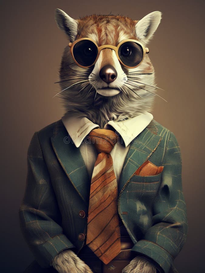 Animal in clothes stock illustration. Illustration of graphic - 316127727