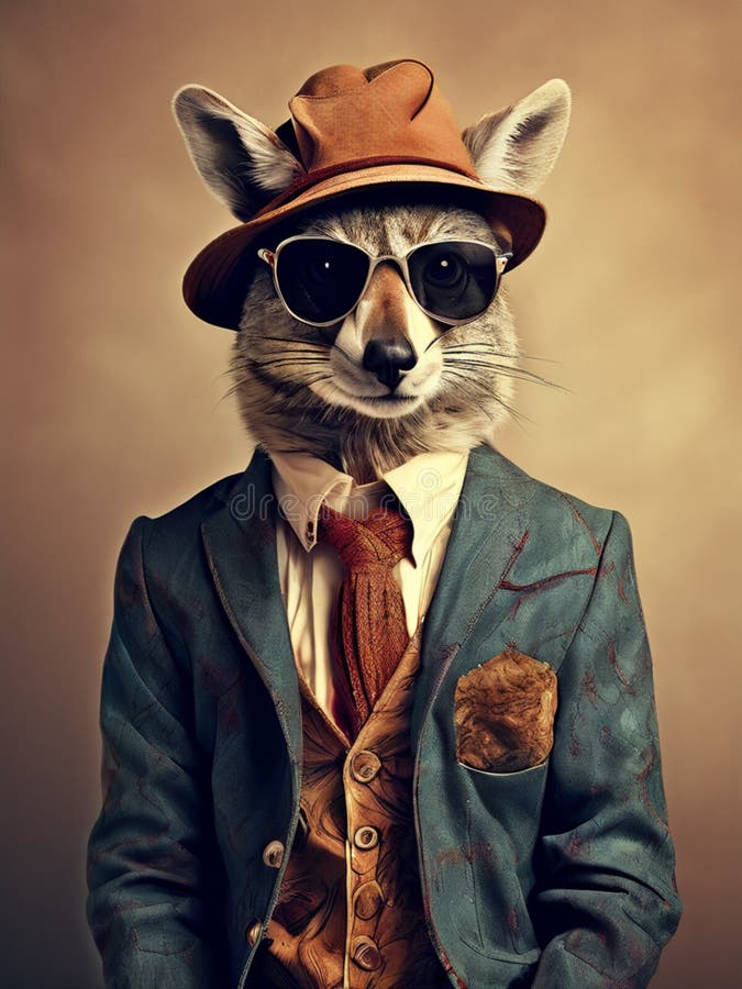 Animal in clothes stock illustration. Illustration of sketch - 316128118