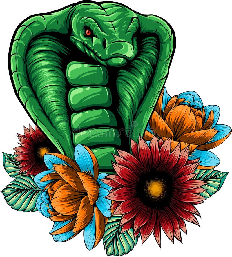 Animal Cobra Head Colored Vector Illustration Design Stock Vector ...