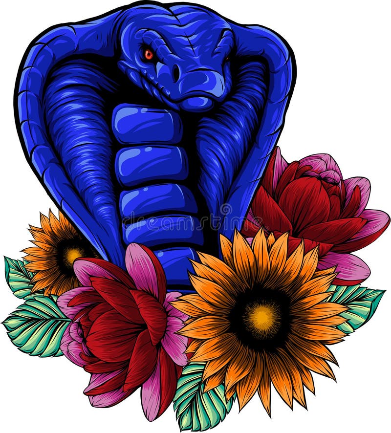 Animal Cobra Head Colored Vector Illustration Design Stock Vector ...