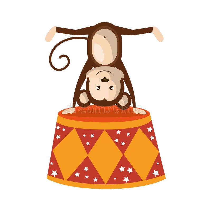 Animal De Cirque Mignon De Singe Illustration Stock - Illustration du ...