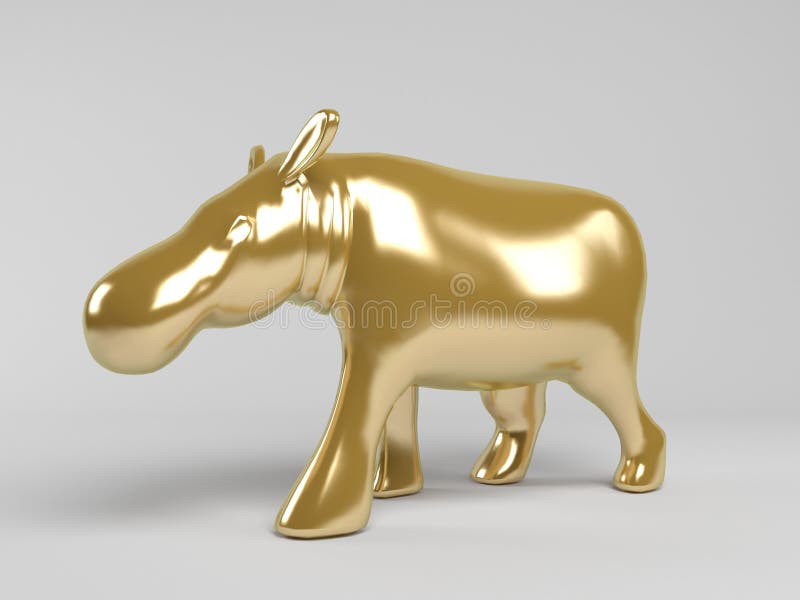 Animal de oro 3d stock de ilustración. Ilustración de dorado - 69001722