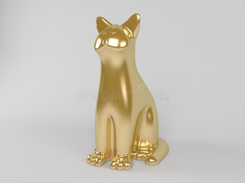 Animal de oro 3d stock de ilustración. Ilustración de dorado - 69001863