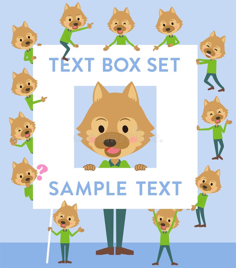 Animal dog man_text box stock vector. Illustration of ...