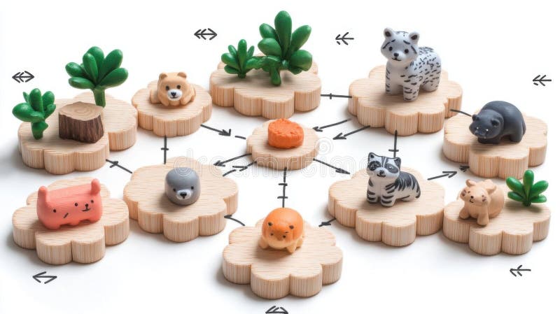 Animal Ecosystem Network stock illustration. Illustration of animal ...