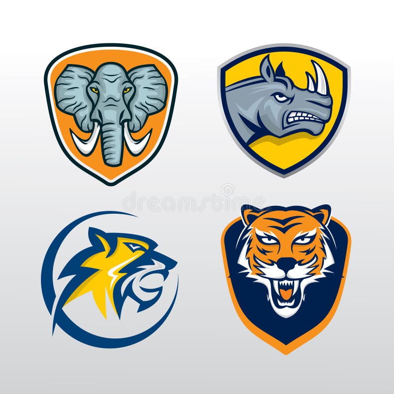 Animal Emblem Logo , Animal Mascot Logo Stock Vector - Illustration of ...