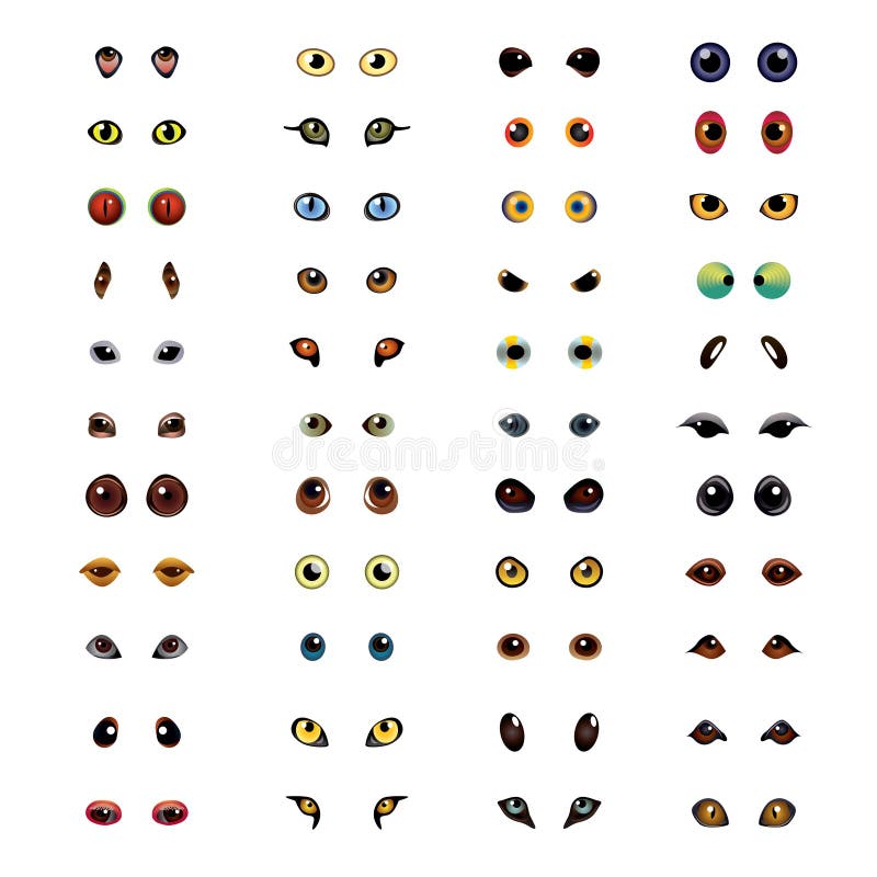 Animal eyes big vector set stock vector. Illustration of eyelens - 37184091