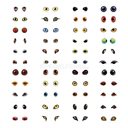 Animal eyes big vector set stock vector. Illustration of eyelens - 37184091