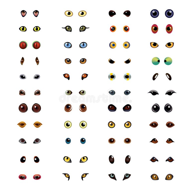 Animal eyes big vector set stock vector. Illustration of eyelens - 37184091
