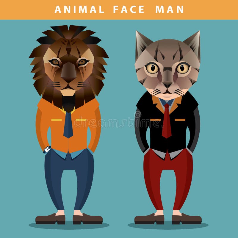 Animal Face Man stock vector. Illustration of animal - 47516905