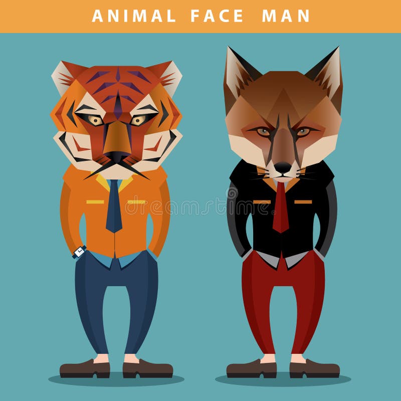 Animal Face Man stock vector. Illustration of face, symbol - 47516959