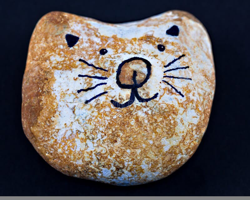 Animal face stone stock image. Image of decorated, friendly - 203235249
