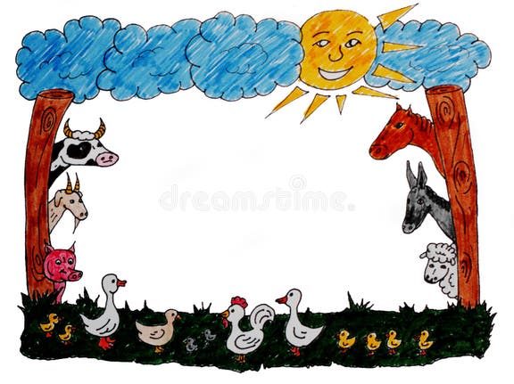 Animal farm frame stock illustration. Illustration of graphics - 14324695
