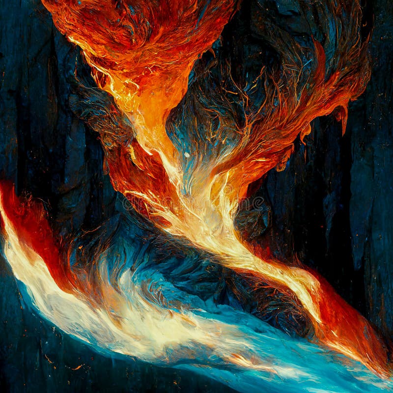 Animal Fighting. Abstract Fire and Ice Element Against. Heat and Cold ...